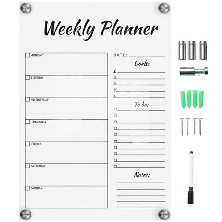 Planner Whiteboard Board Dry Weekly Erase Chore Memo Checklist Calendar ...