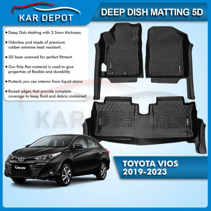 TOYOTA VIOS 2019-2023 5D Deep Dish Matting | Lazada PH