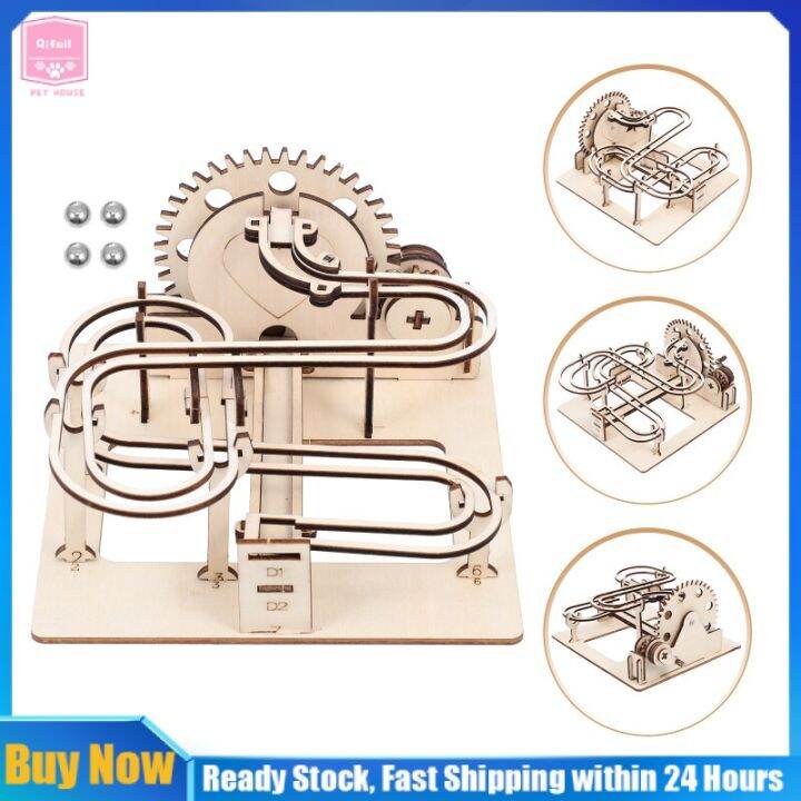 Qifull Maze Ball Ball Wooden Puzzle 3D Run Puzzle Iron Marble Run Mechanical Building Set Child ...