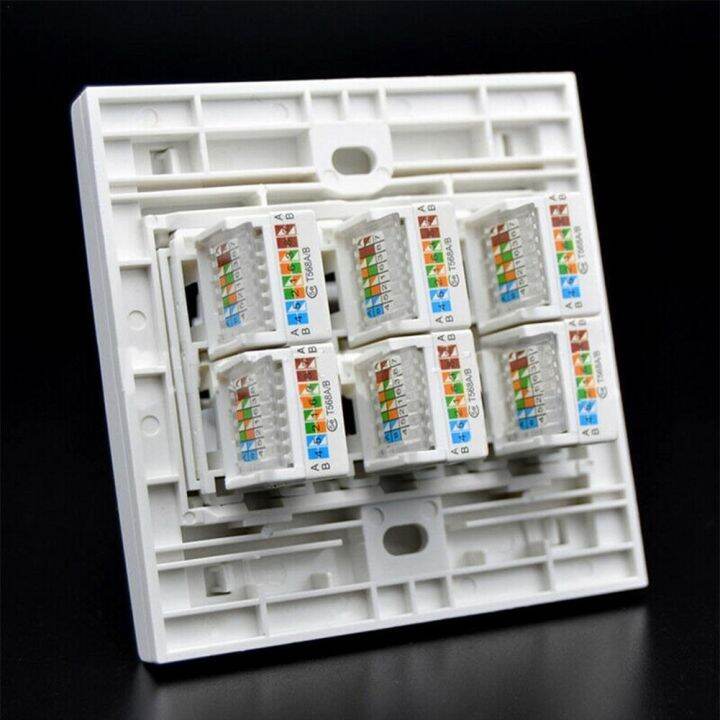 86 Type RJ 45 Socket Wall Plate Six Ports Cat5e Network Lan Ethernet ...