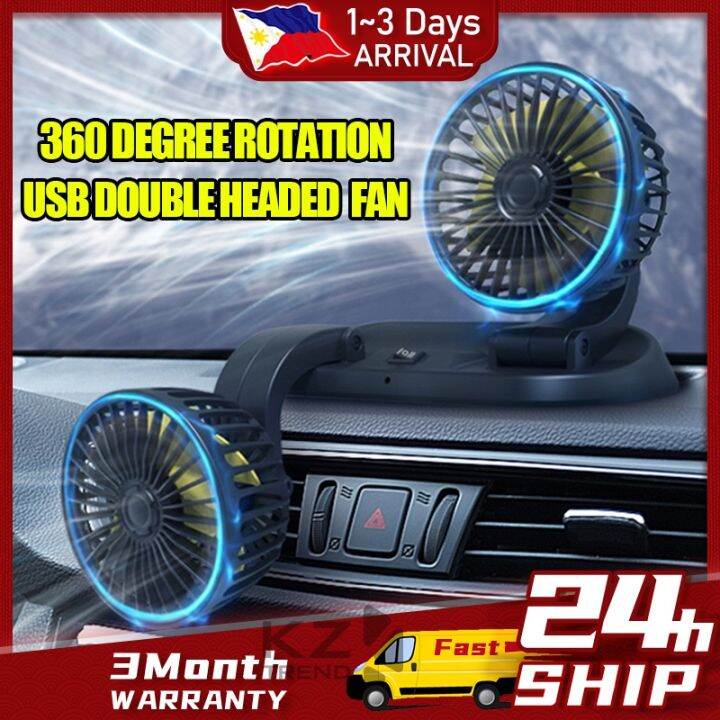 COD car electric fan usb Double Headed Car Fan Cooling Air Conditioning ...