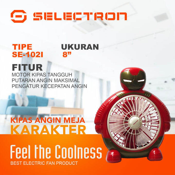 KIPAS ANGIN MEJA KARAKTER SELECTRON 8" | Lazada Indonesia