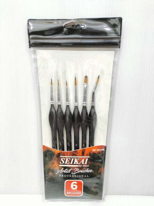 SEIKAI SE-WCM6 ชุดพู่กันด้ามจับสามเหลี่ยม 6 ด้าม ออกแบบตามหลักสรีรศาสตร ...