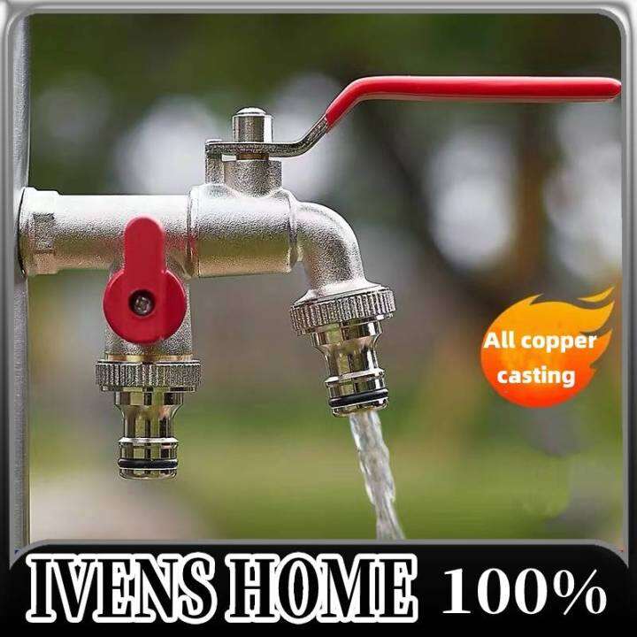 Faucet Brass 1/2'' Threaded Connection, Dual Outlet Spout ...