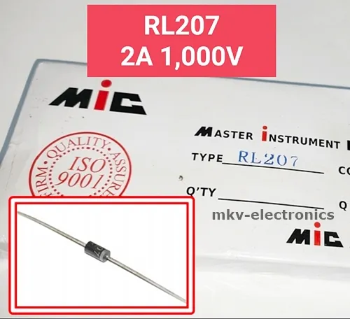 (50ตัว) RL207 , Rectifier Diode 2A 1000V DO-15 | Lazada.co.th