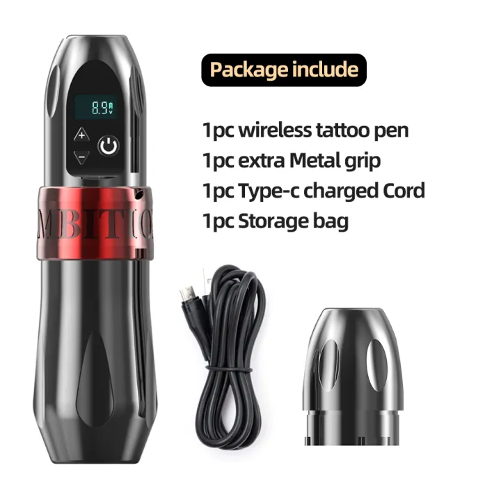 A Boxster Professional Wireless Tattoo Machine Pen Strong Coreless Motor1650 mAh Lithium for ...