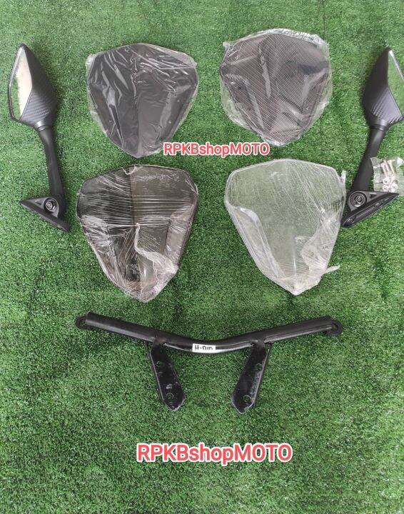 Honda Dio Bracket Set with Carbon Sidemirror (Carbon/Matte Black/Smoke ...