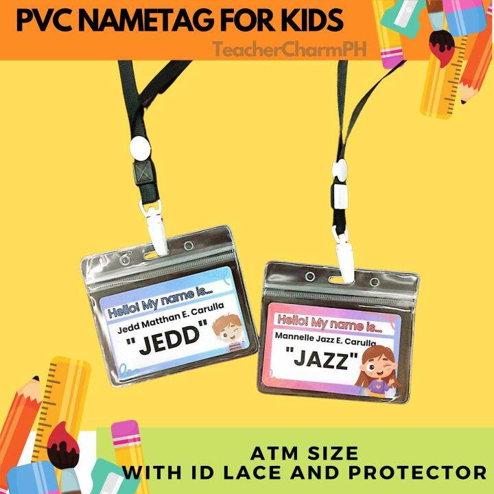PVC NAME TAG FOR KIDS (ATM SIZE) with ID Lace & Case | Lazada PH