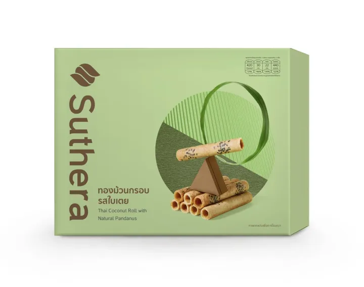 Suthera สุธีรา ขนมทองม้วนกรอบ ขนาด192g. บรรจุ 12 ซอง รสใบเตย | Lazada.co.th