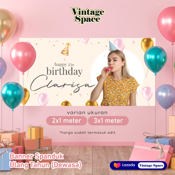 Banner Ulang Tahun/ Backdrop/ Spanduk Ulang Tahun Dewasa | Lazada Indonesia