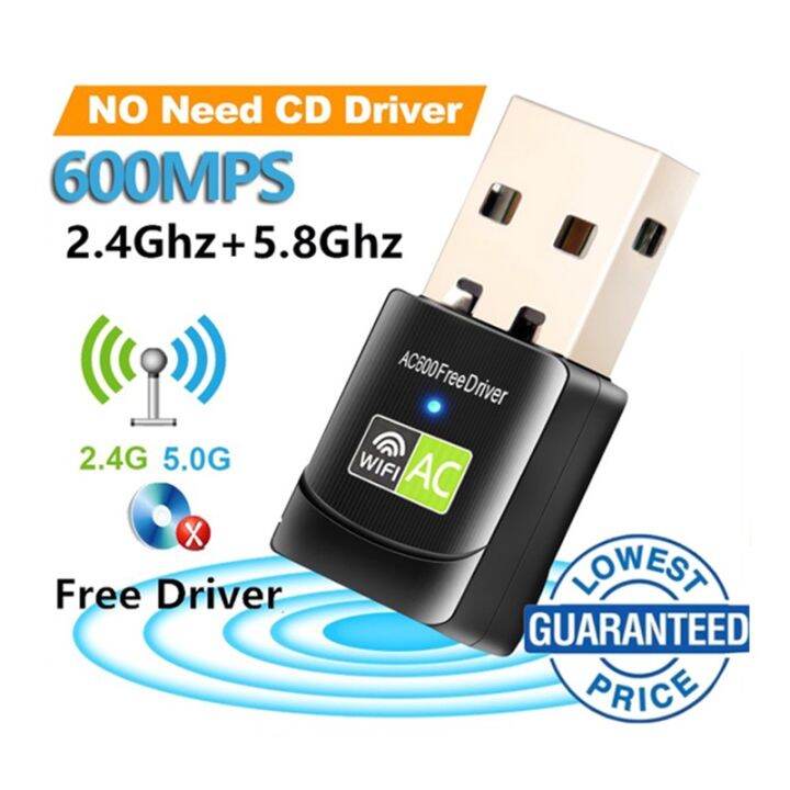 600Mbps USB Wifi Dongle Bluetooth,Wireless WiFi Bluetooth Adapter 2.4G/5GHz PC WiFi Receiver ...