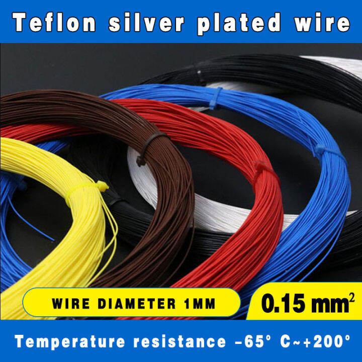 5-meter price Teflon silver plated wire (0.15mm2) High temperature resistant electric wire ...