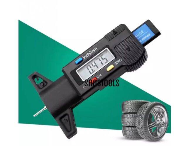 Digital thread tire depth gauge 0-25.4mm deep tyre gage alat ukur ...