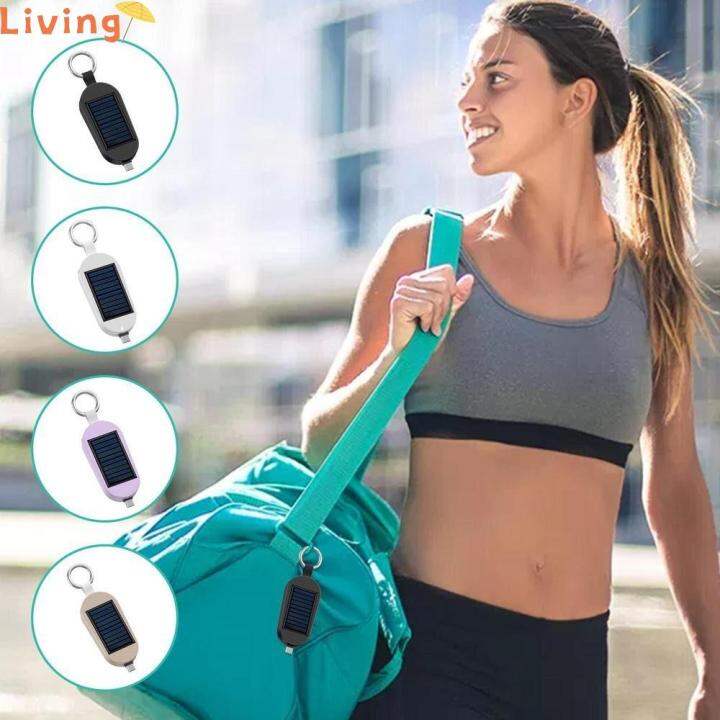LANZEONT Mini Solar Power Bank Charger 3000mAh Type-C Solar Keychain ...