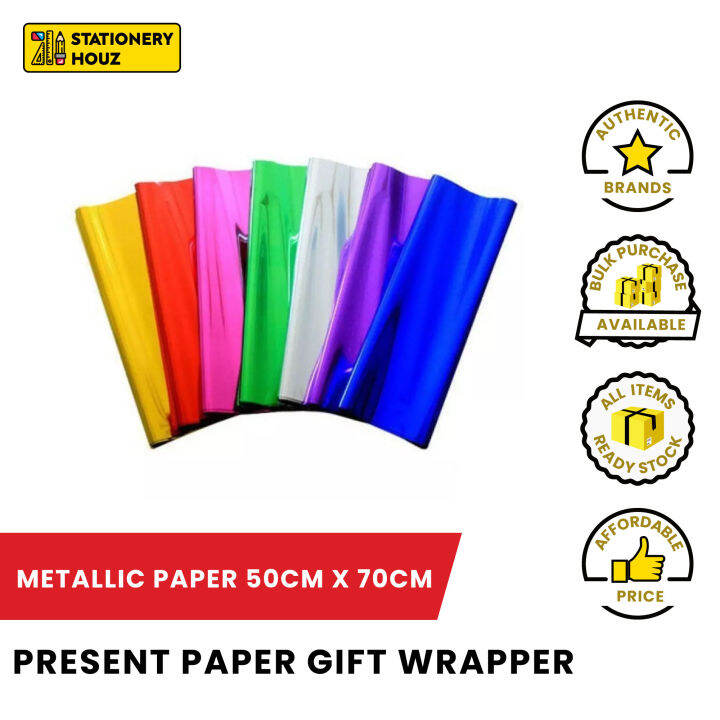 Stationery Houz 5's Plain Metallic Paper 50cm x 70cm Present Paper Gift ...