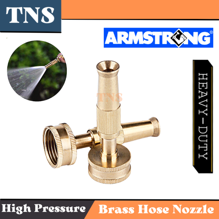 ARMSTRONG Brass Hose Nozzle High Pressure Adjustable Garden Hose ...