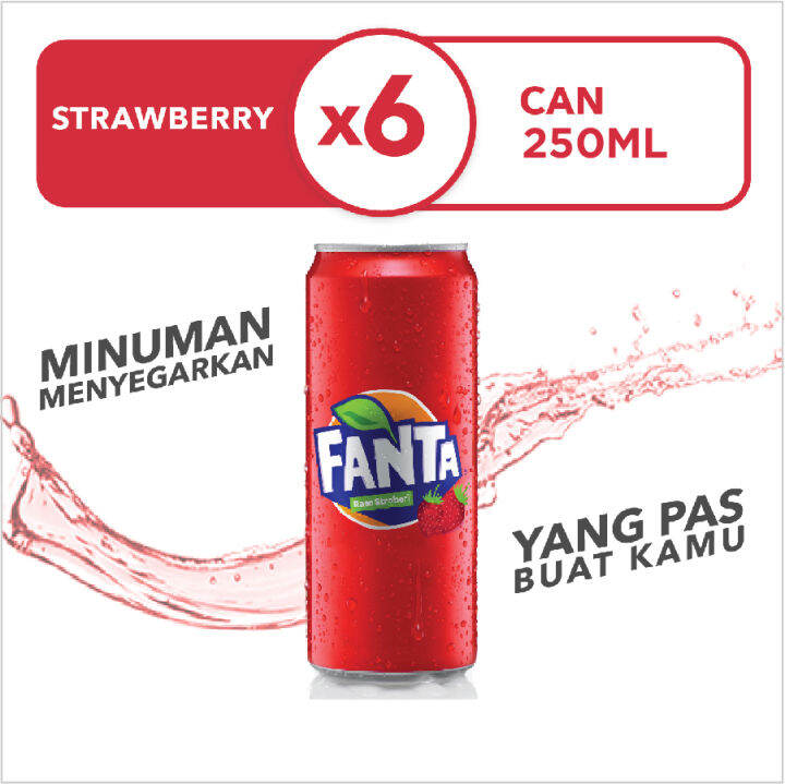Fanta Strawberry - Minuman Soda Rasa Stroberi - Kaleng 250ml - x6 Pcs | Lazada Indonesia