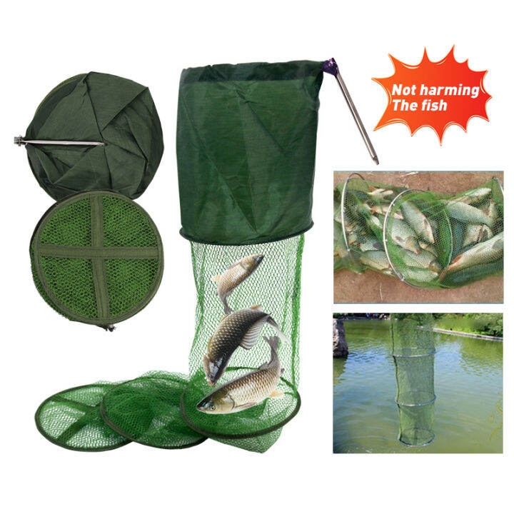 Glue Coating Mesh Fish Net Fish Trap Live Fishing Cage Basket ...