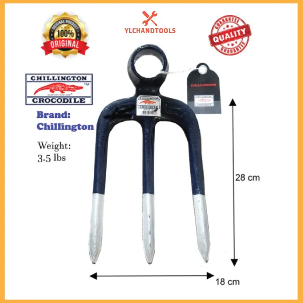 [ CHILLINGTON ] CROCODILE 3 JAW O EYE HOE FORK-3 MATA CAP BUAYA CHANGKUL (WITHOUT HANDLE ) | Lazada