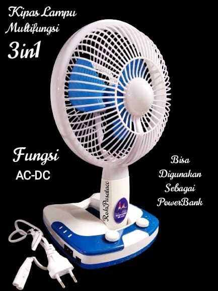 Kipas Angin Emergency LED Portable 8 inch + Lampu Emergency LED 12 SMD ...