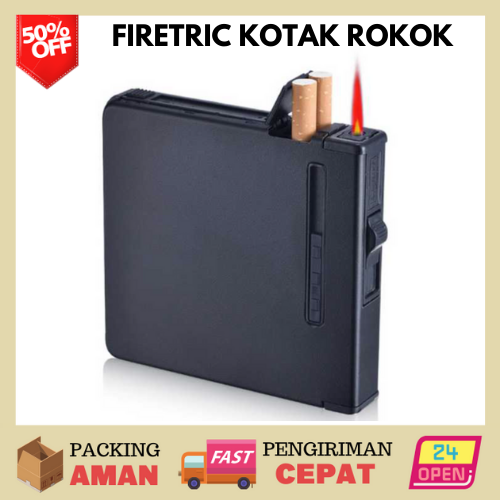 Firetric Kotak Roko 20 Slot dengan Korek Gas / Tempat Roko Plus Korek ...