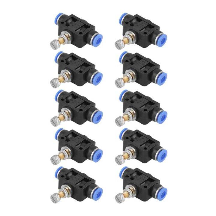 10 Pieces of Pneumatic Flow Valve Pneumatic Push-Connected Air Flow ...