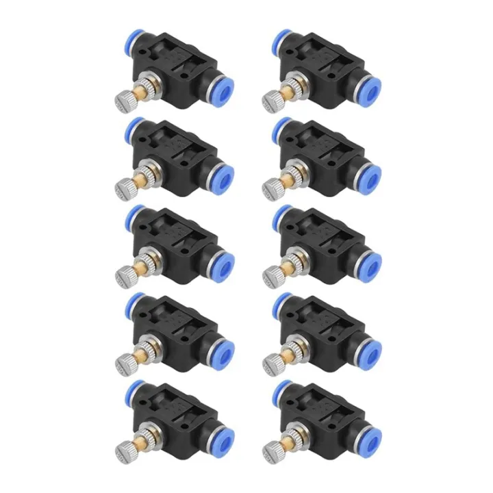 10 Pieces of Pneumatic Flow Valve Pneumatic Push-Connected Air Flow ...
