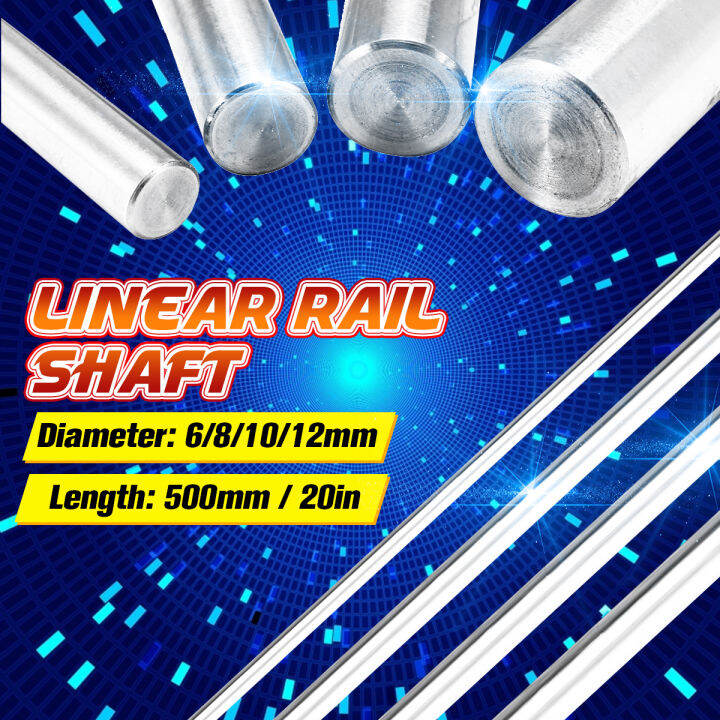 500mm Length 6/8/10/12mm Diameter 3D Printer Smooth Rod Steel Linear ...