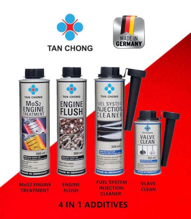 TAN CHONG ADDITIVES FOR GASOLINE ENGINE. ( ENGINE FLUSH + MOS2 ENGINE TREATMENT + FUEL SYSTEM ...