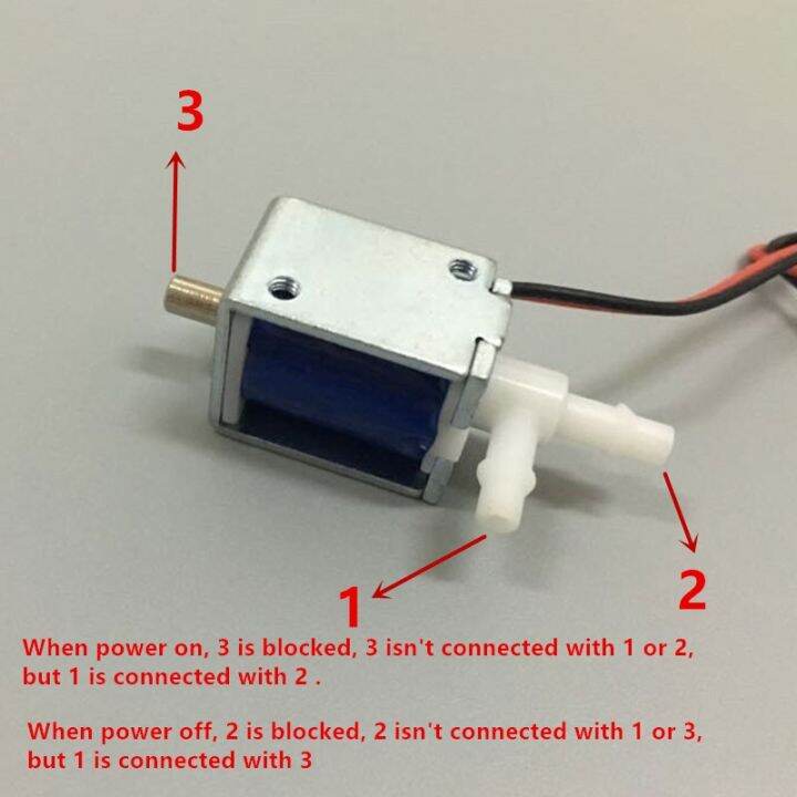 EBOWAN two-position Three-way Air Gas Exhaust Valve Switch DC 12V Micro ...