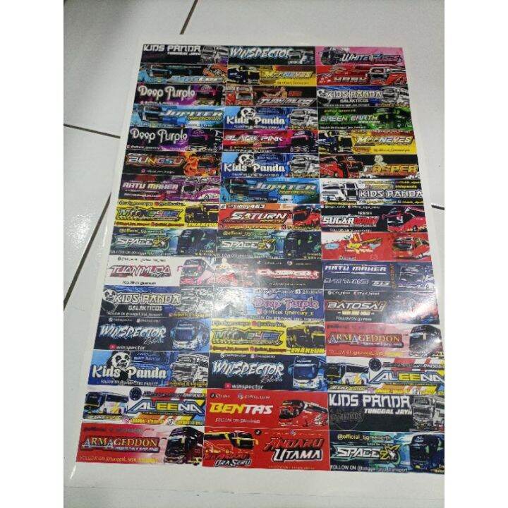 sticker bus basuri kids panda 1 lembar isi 45 kotak sticker bus basuri ...