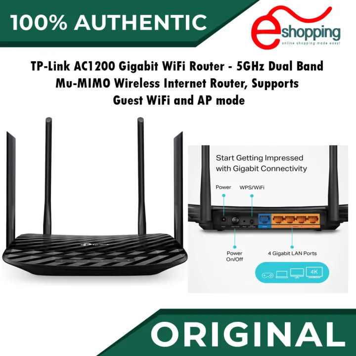 TP-Link AC1200 Gigabit WiFi Router - 5GHz Dual Band Mu-MIMO Wireless ...