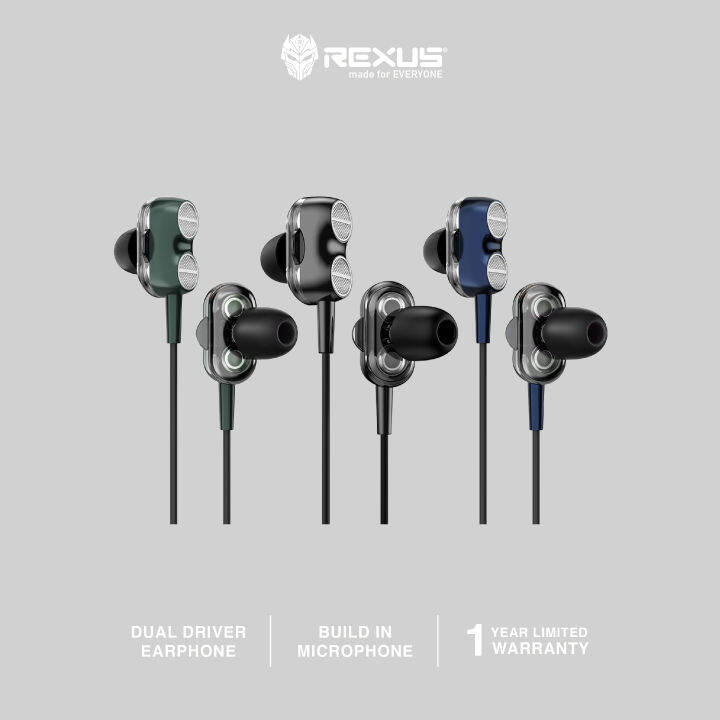 Rexus Earphone Gaming EP4 Dual Driver With Mic | Lazada Indonesia