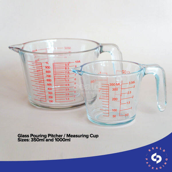 Glass Pouring Pitcher Measuring Cup 350ml and 1000ml | Lazada PH