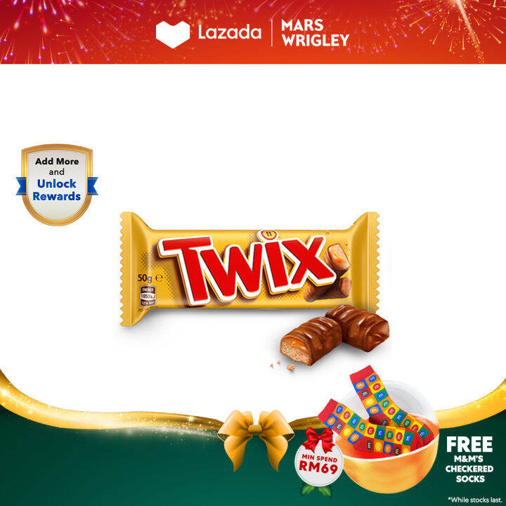 Twix Caramel Chocolate Single 50g Chocolate | Lazada