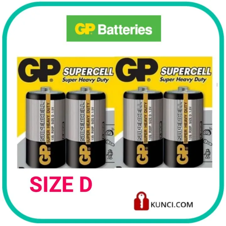 ORIGINAL GP SUPERCELL BATTERY SIZE D X 2PCS | Lazada