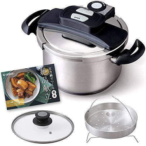 IRIS OHYAMA pressure pot 5L IH compatible 3-layer bottom switchable two ...