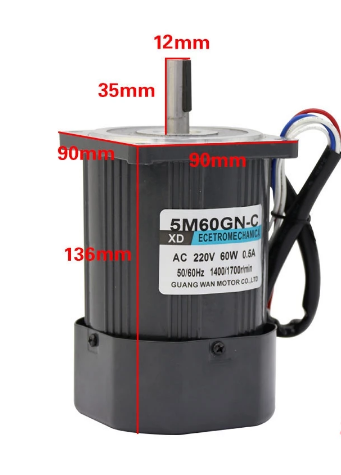 5M60GN-C AC Motor 220V Electric Motor 60W 1400rpm/2800rpm High Speed AC ...