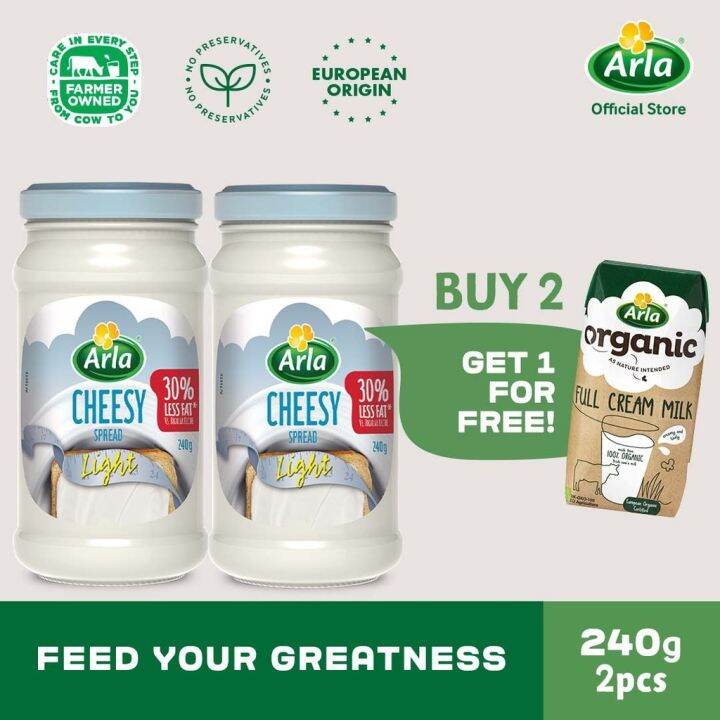 ☃ ⊙ Arla Cheesy Spread Light 2x240g Get Free Organic Full Cream Milk ...