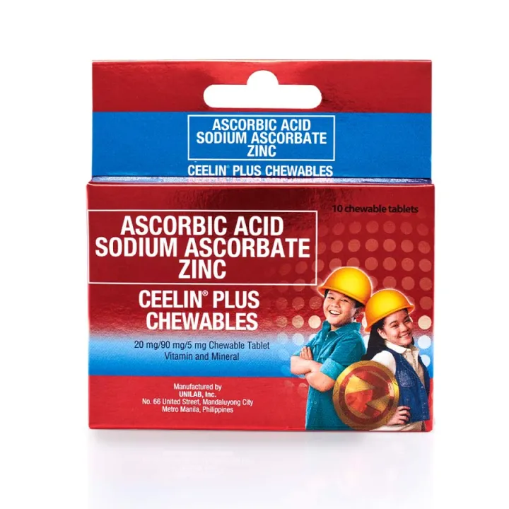 Unilab Ceelin Plus 10 Chewable Tablets Ascorbic Acid Sodium Ascorbate ...