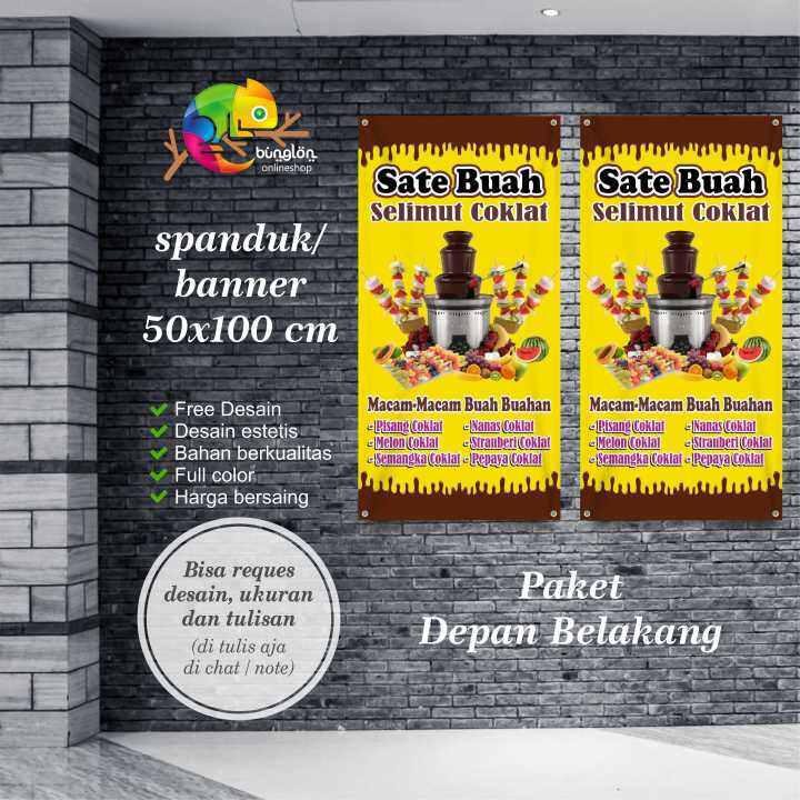 Spanduk Banner 50x100 Cm Plang Spanduk Sate Buah Selimut Coklat Free ...