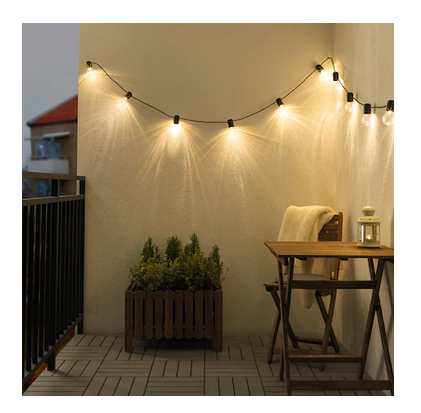 LED lighting chain with 12 lights, black/outdoor | Lazada.co.th