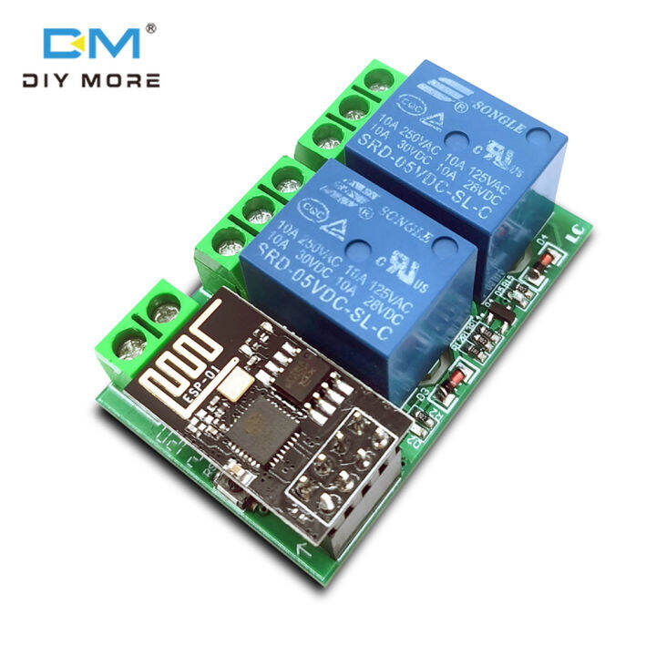 [100% original] diymore ESP8266 ESP-01/01S DC5V dual WIFI relay module with relay indicator and ...
