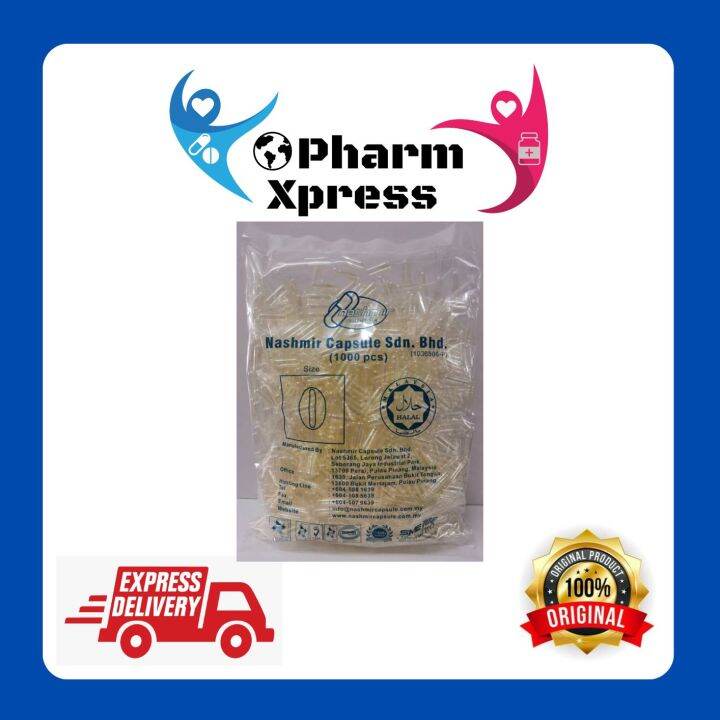 Nashmir Empty Gelatin Capsules - No 1 (1000s) | Lazada