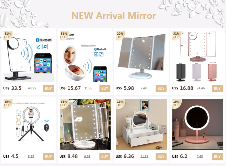 ไฟ LED กระจกแต่งหน้า3สีหน้าจอสัมผัสกระจกเงาโต๊ะเครื่องแป้งยืดหยุ่นได้ใช้แบตเตอรี่แบบ USB ...