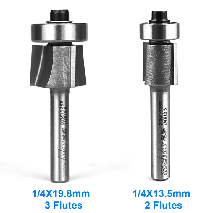 1/4 Shank Bevel Milling Cutter 2/3 Flutes With Bearing Bit Woodfung ...