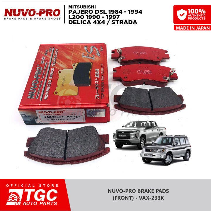 Nuvo-Pro Brake Pads for MITSUBISHI PAJERO DSL 84'-94', /L200 90'-97 ...