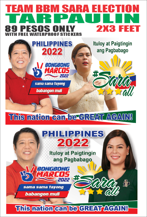BBM SARA ELECTION TARPAULIN with free stickers | Lazada PH