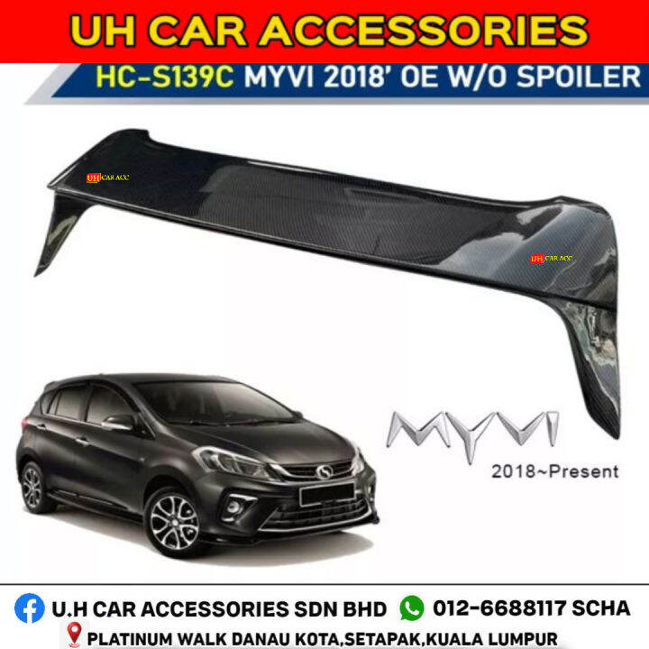 PERODUA MYVI 2018 - 2023 G3 MYVI SPOILER CARBON ABS | Lazada