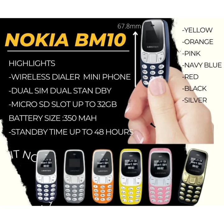 【Spot in Manila】Cute Cellphone NOKIA BM10 Mini Phone Dual Sim Voice Changer w/ Memory Card Space ...